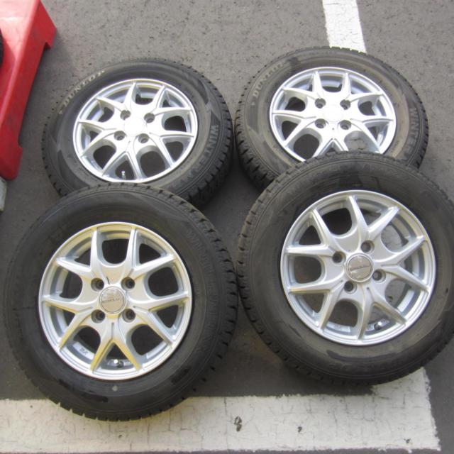 DUNLOP WINTERMAXX WM02 + weds ENPLUS | 中古品 | アップガレージ 札幌新発寒店 | カー用品 スタッドレスタイヤホイールセット 13インチスタッドレス ...