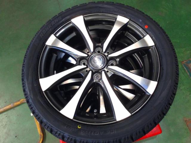 99 Galeria(ガレリア)werk(ヴェルク)ブラックポリッシュ スポーク + NANKANG(ナンカン) AW-1 165/50R15 ...