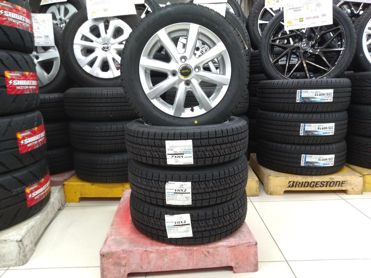 ★新品タイヤ付き♪★BRIDGESTONE TOP RUN + BRIDGESTONE BLIZZAK VRX2 ★Nシリーズ/ワゴンR ...