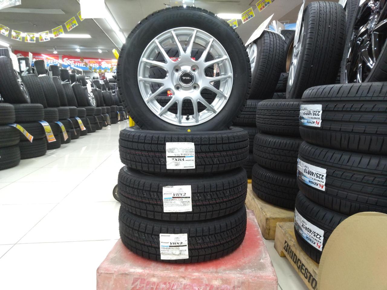 ★新品タイヤ付き♪★BRIDGESTONE TOP RUN + BRIDGESTONE BLIZZAK VRX2 ★Nシリーズ/ワゴンR ...