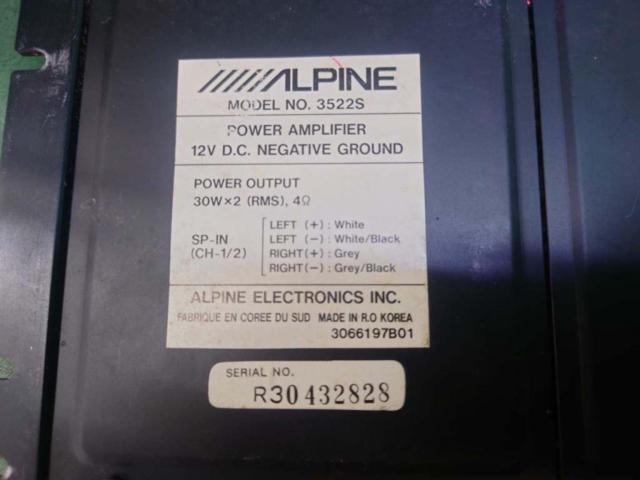 ALPINE [3522S] 2chパワーアンプ | 中古品 | アップガレージ 滋賀彦根店 | カー用品 アンプを通販で購入する | 中古 ...