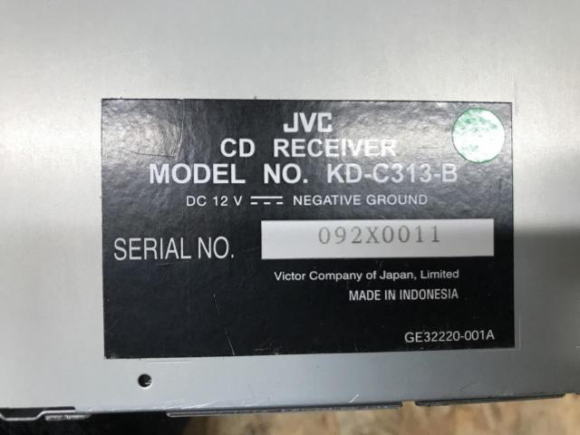 JVC KD-C313-B CDチューナー | 中古品 | アップガレージ 岡崎宇頭店 | カー用品 ヘッドユニット CDチューナーを通販で ...